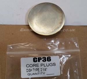2 1/4" Dish Core Plug Mild Steel Imperial - Automotive use