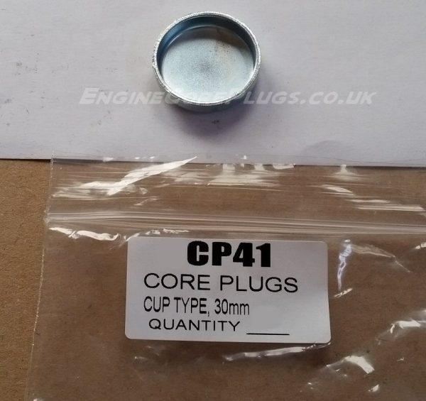 30mm Cup Core Plug Mild Steel Metric - Automotive use