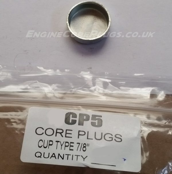 7/8" Cup Core Plug Mild Steel Imperial - Automotive use