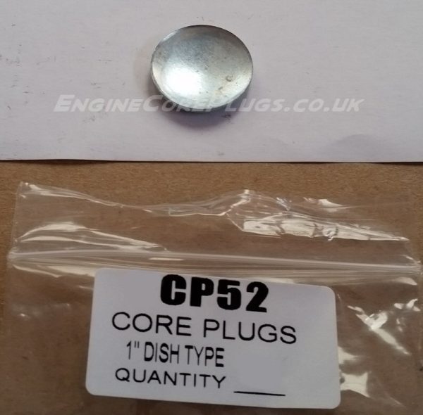 1" Dish Core Plug Mild Steel Imperial - Automotive use