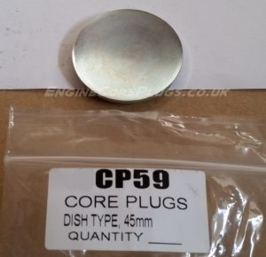 45mm Dish Core Plug Mild Steel Metric - Automotive use