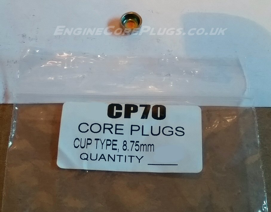 8.75mm Cup Core Plug Mild Steel Metric - Automotive use