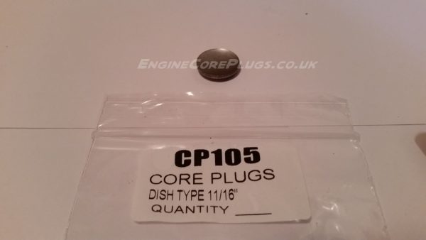 11/16" Dish Core Plug Mild Steel Imperial - Automotive use
