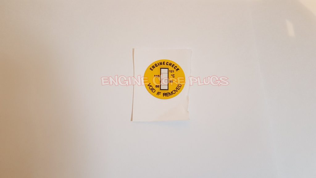 28mm Large Engine heat temperature sticker - Engine core plugs